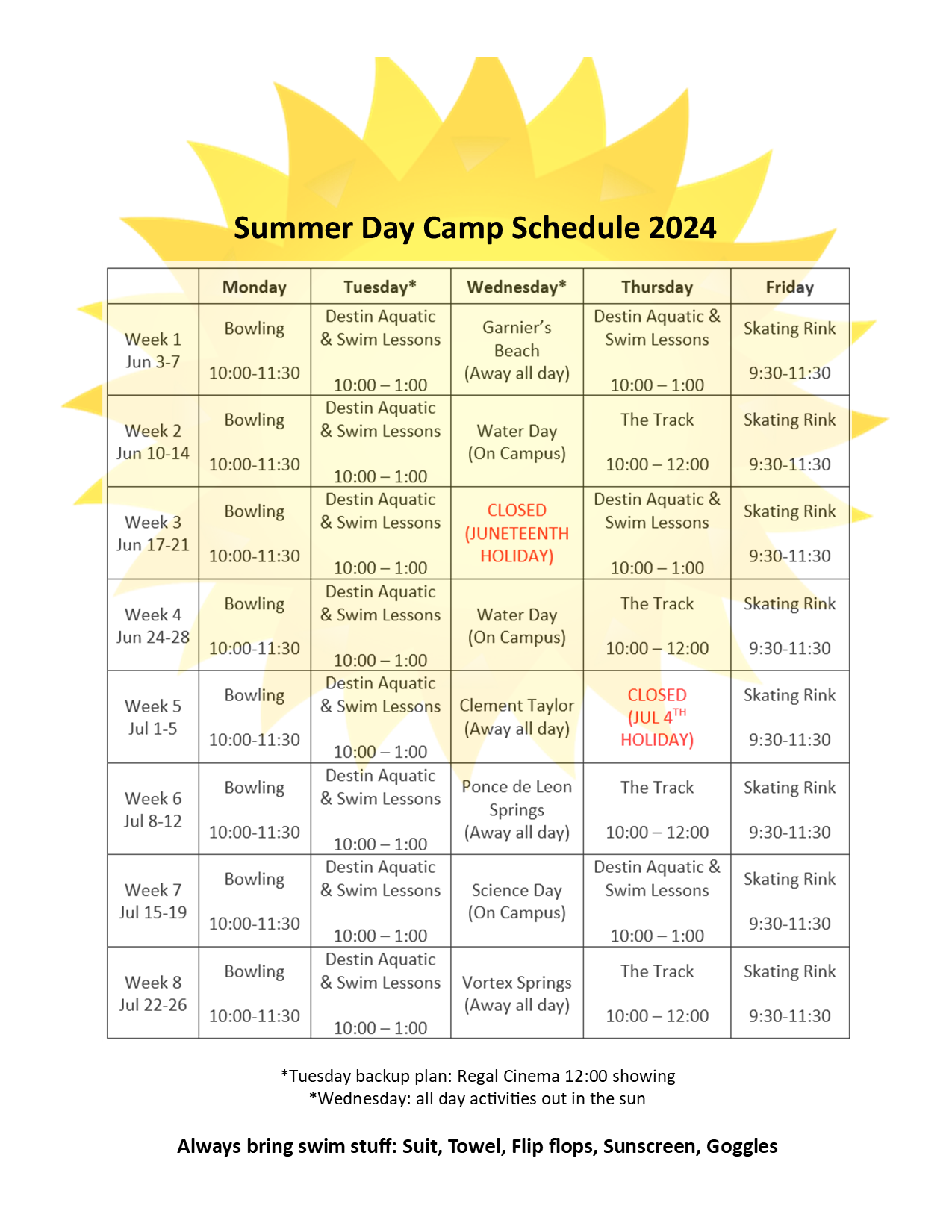 Summer Programs – Rocky Bayou Christian School